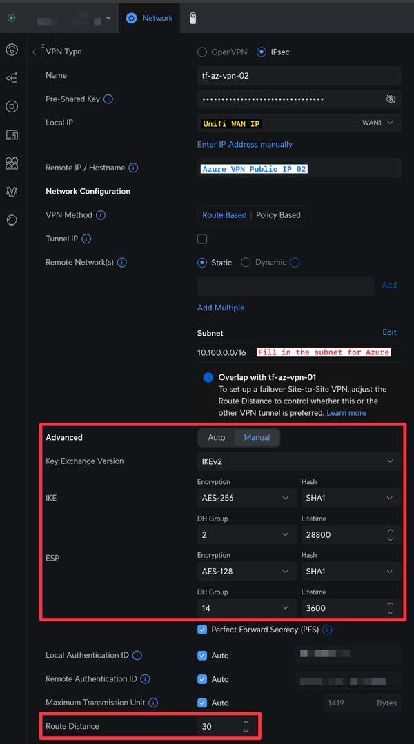 ConfigShot: Configuring UDM SE with Azure Active-Active VPN Gateway